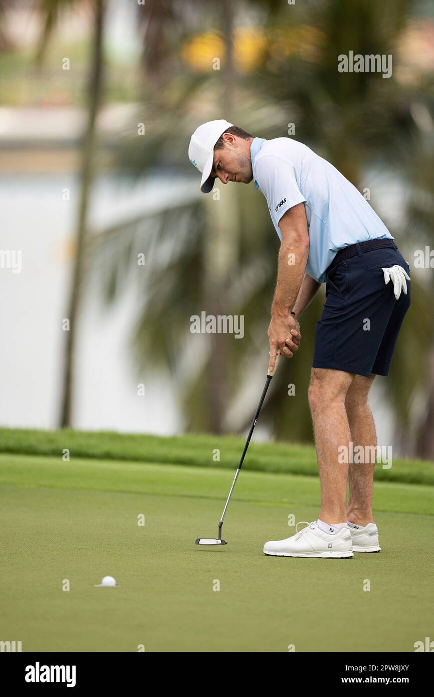Laurie Canter of Cleeks GC putts on the 15th green during the second ...