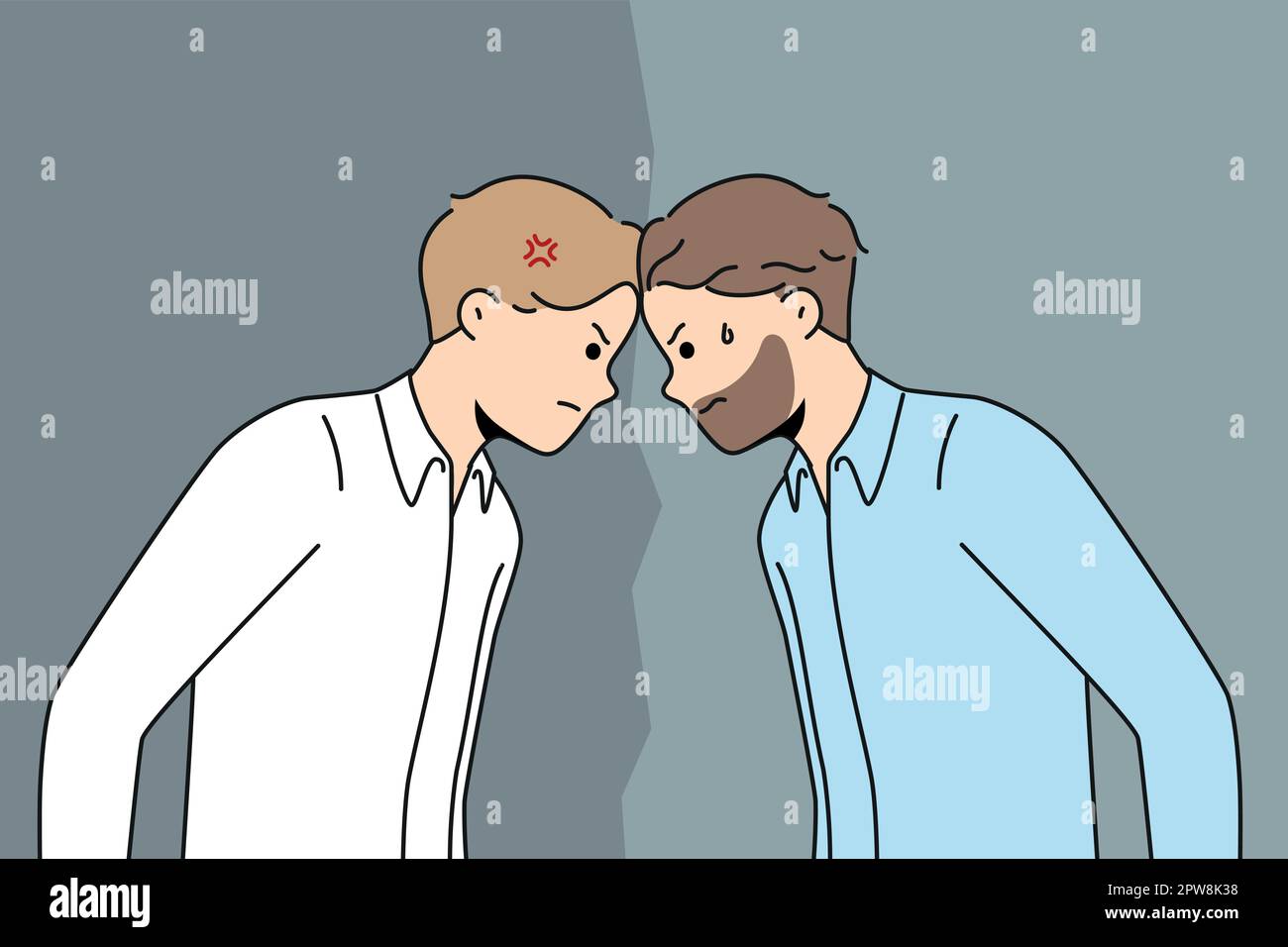 Mad male rivals in fight Stock Vector Image & Art - Alamy