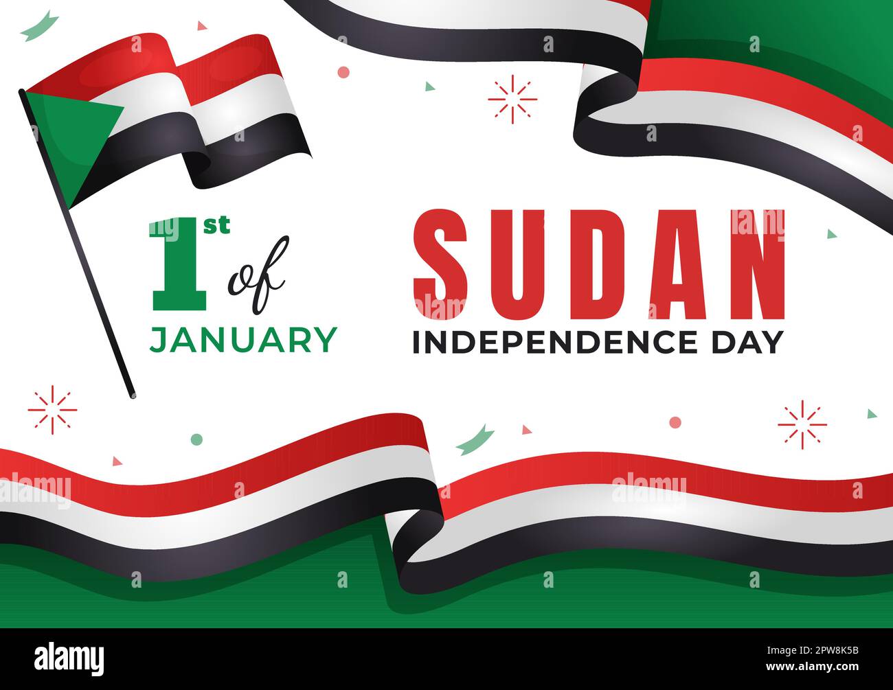 Sudan Independence Day on on January 1st with Flags and Sudanese ...