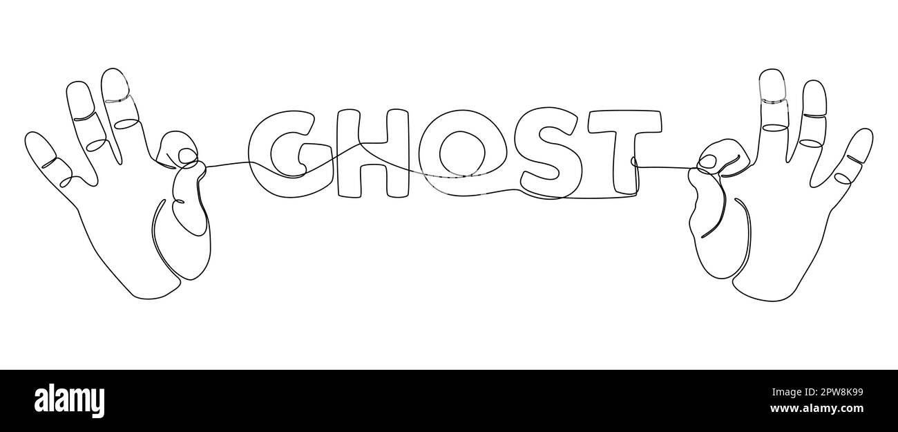 One continuous line of hand with Ghost word Stock Vector Image & Art ...