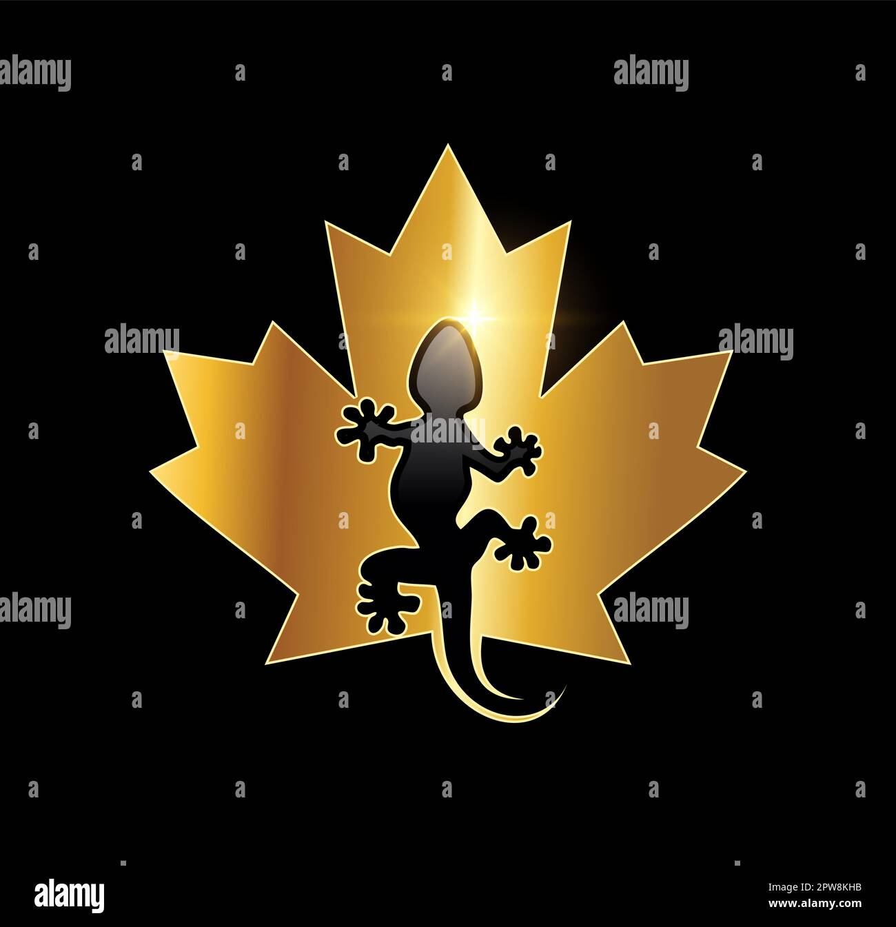 Golden Luxury Gecko Vector icon Illustration Stock Vector Image & Art ...