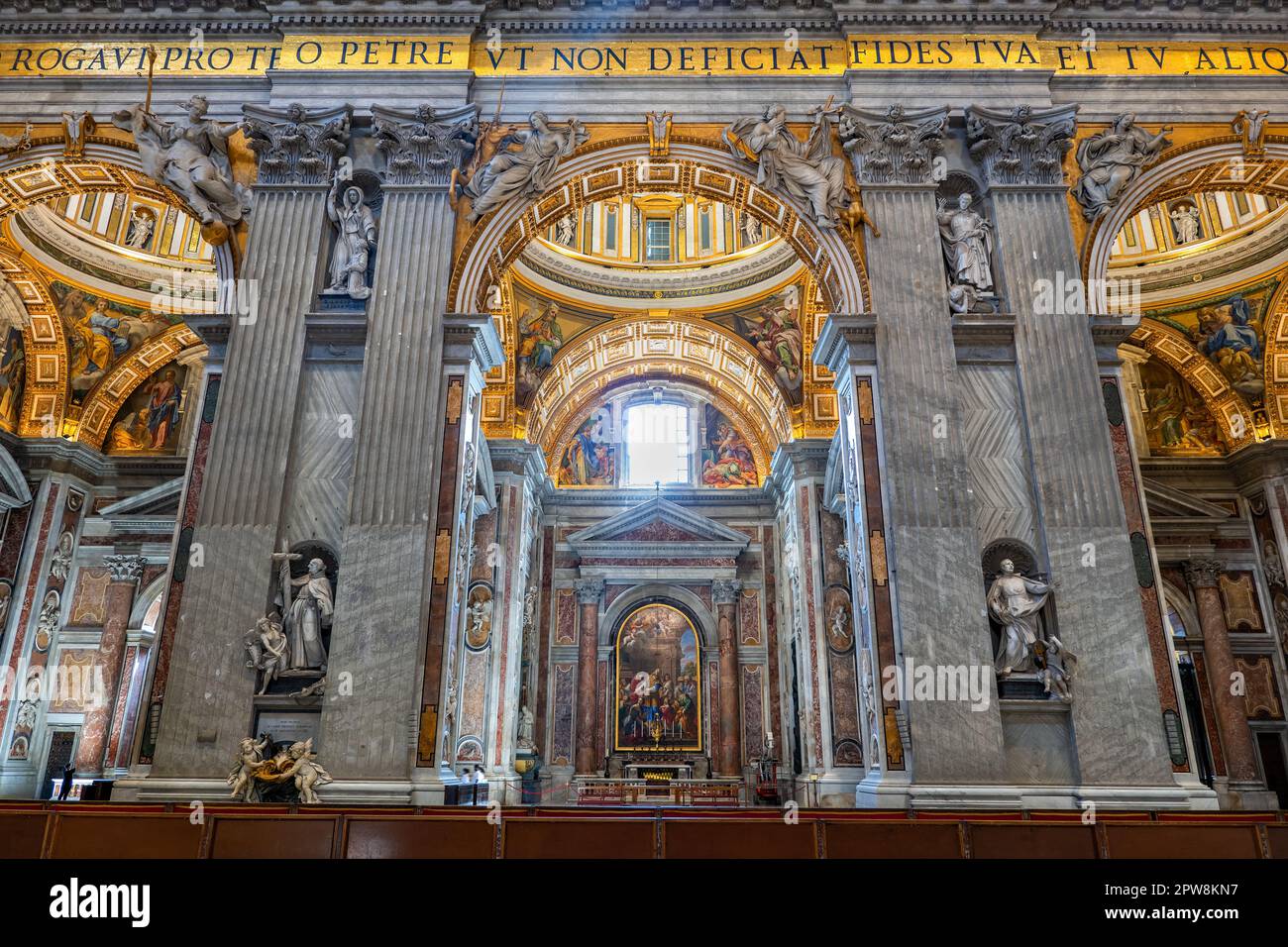 Papal Basilica of Saint Peter in the Vatican interior, south nave wall ...