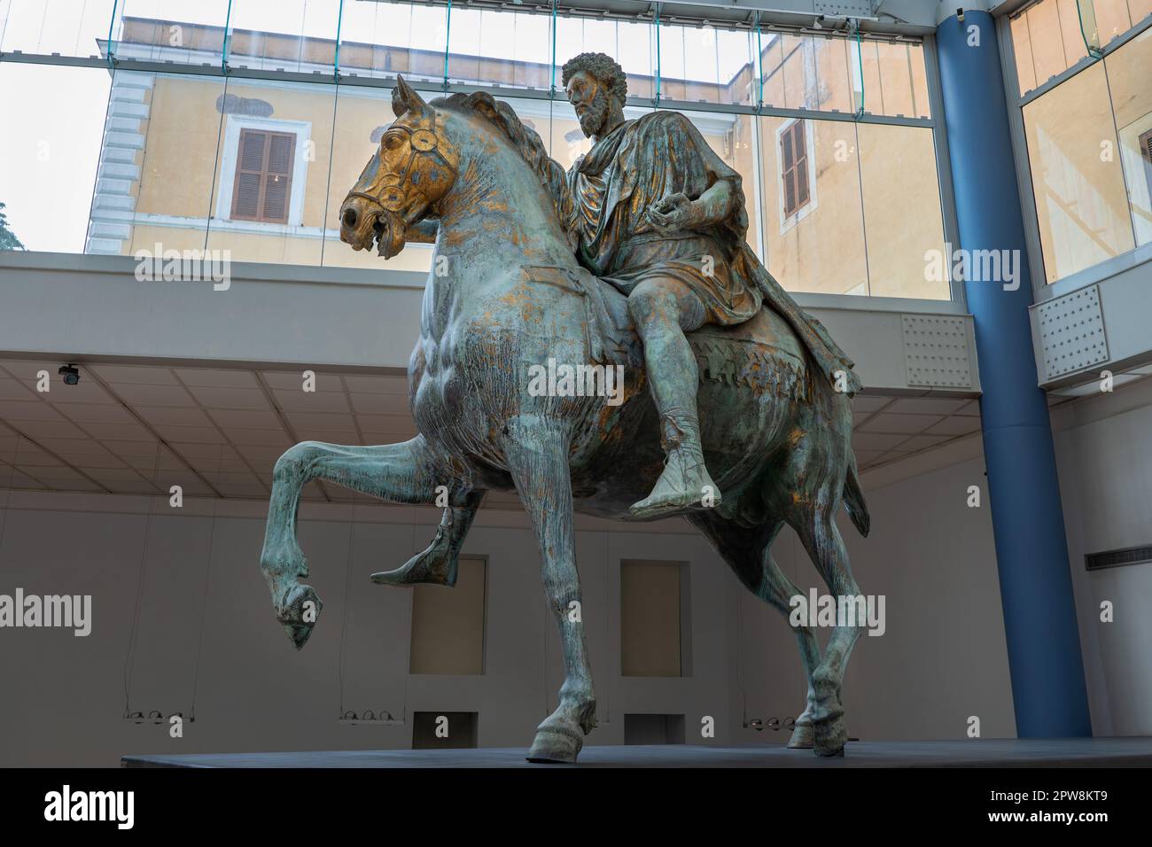 Rome, Italy, Marcus Aurelius Exedra bronze equestrian statue from ...