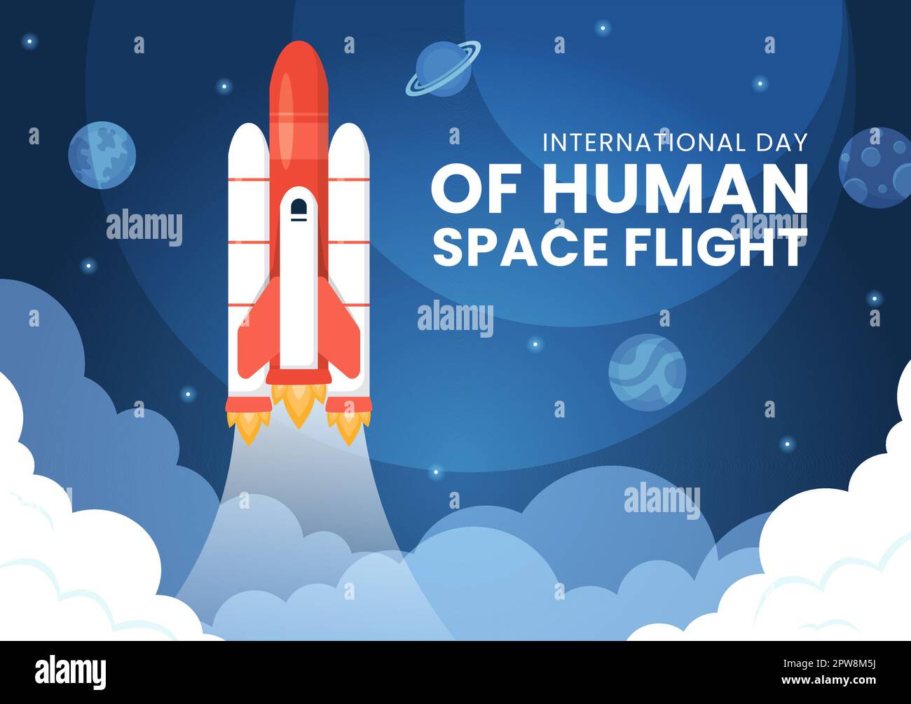 International Human Space Flight Day on April 12 Illustration with ...