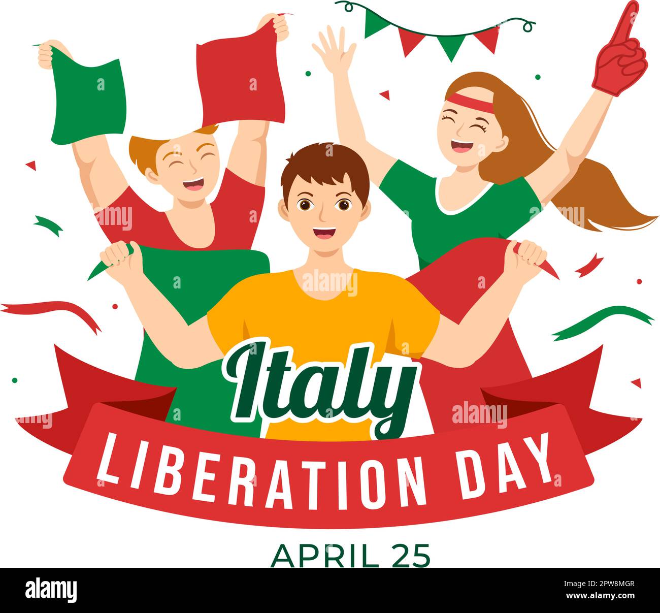 Italy Liberation Day Illustration with Holiday Celebrate on April 25 ...