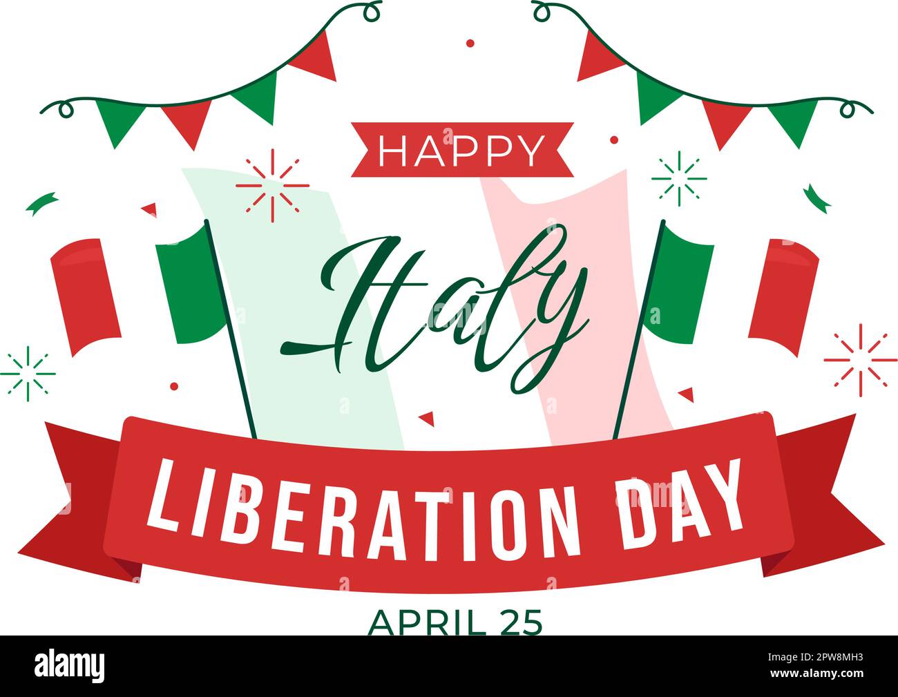 Italy Liberation Day Illustration with Holiday Celebrate on April 25 ...
