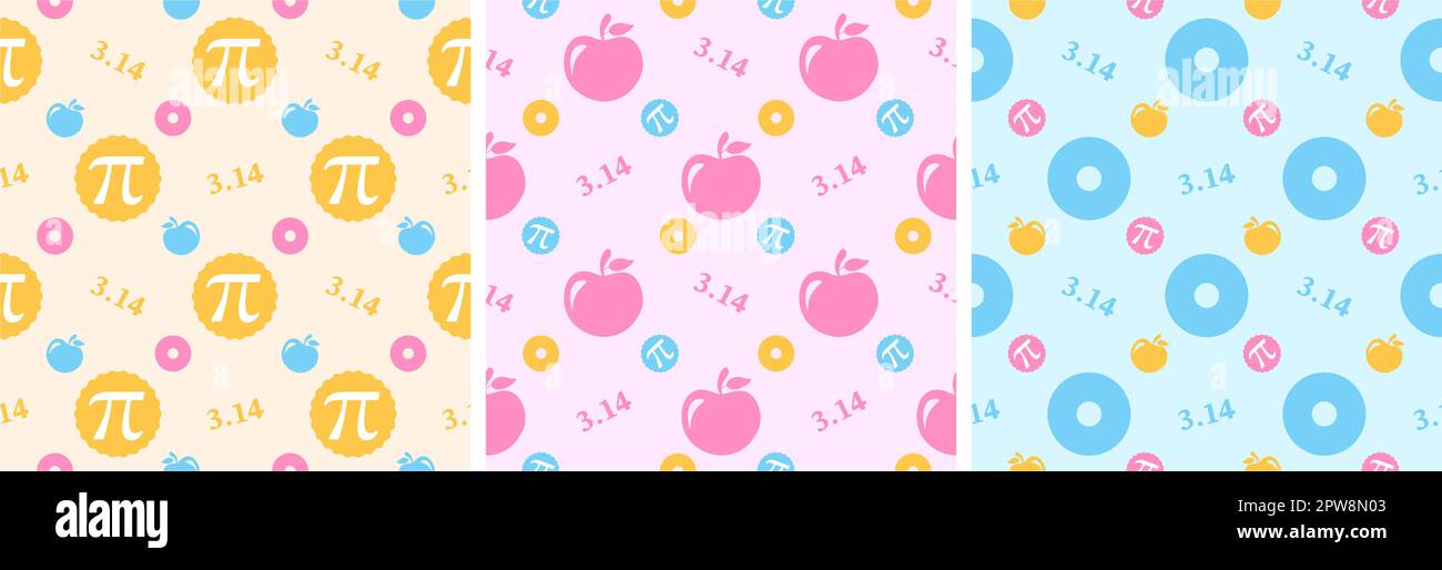 Set of Pi Day Seamless Pattern Design with Mathematical Constants or ...