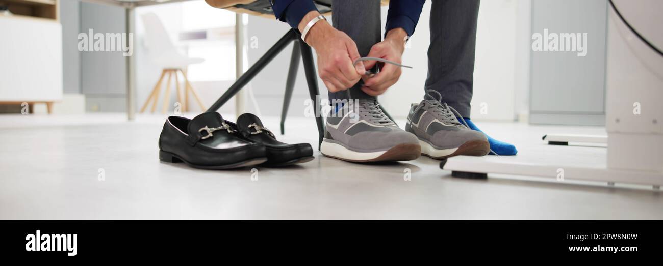 Office Gym Shoe Change. Sport Business Sneaker Stock Photo - Alamy