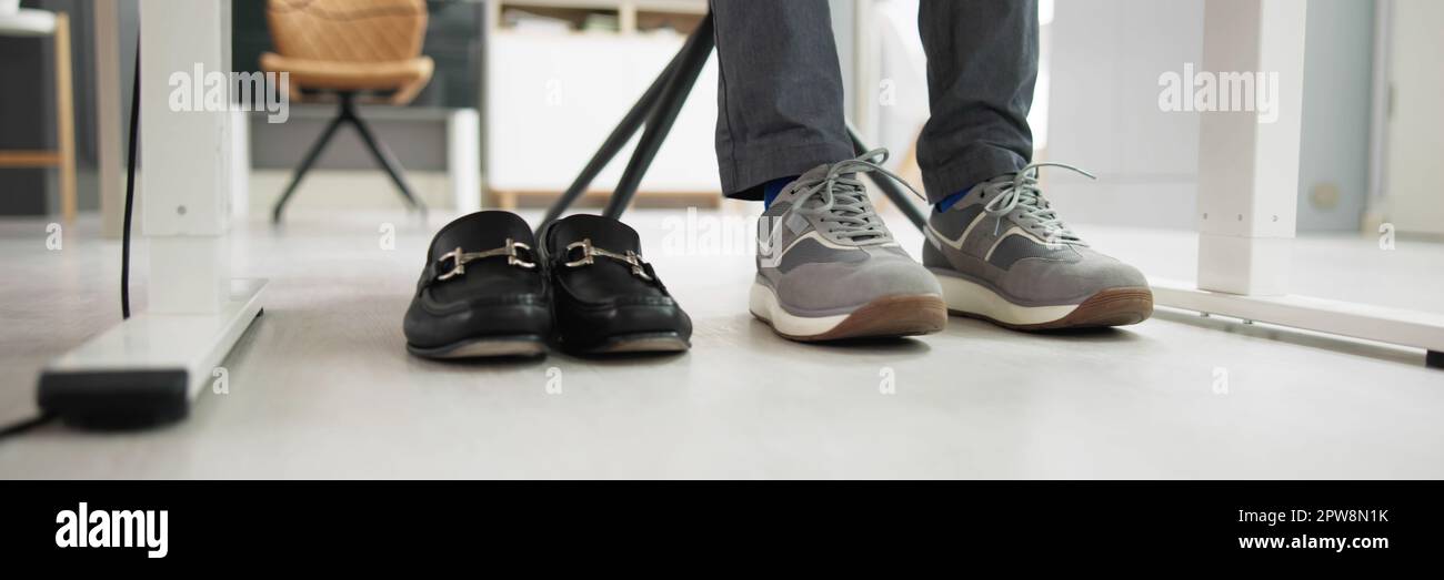 Office Gym Shoe Change. Sport Business Sneaker Stock Photo - Alamy