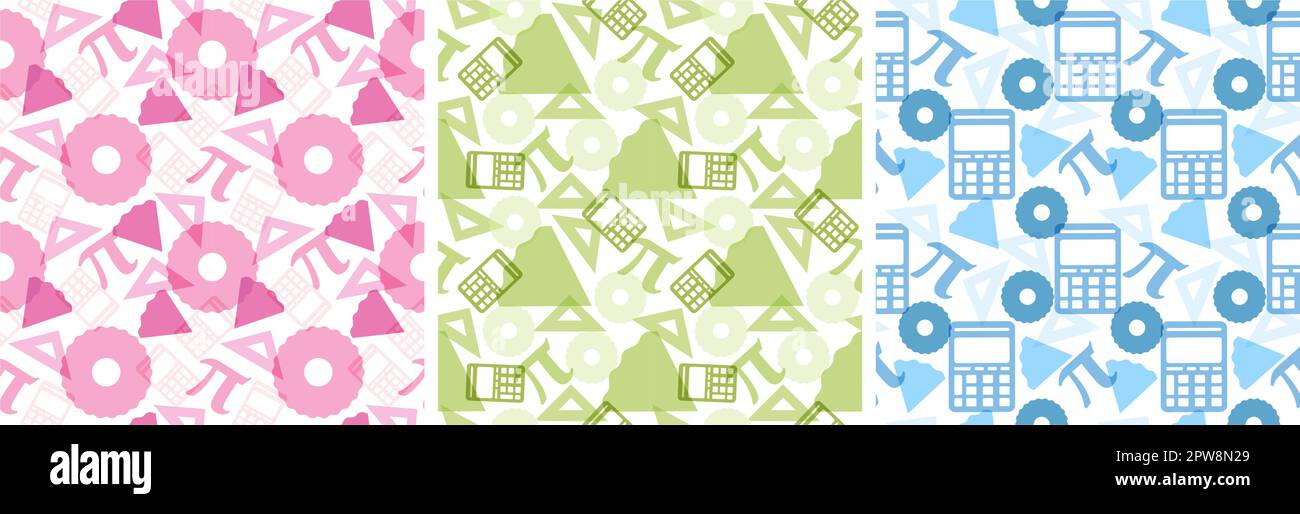 Set of Pi Day Seamless Pattern Design with Mathematical Constants or ...