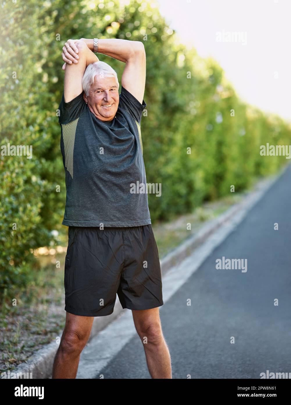 I can feel my body getting stronger with every stretch. Portrait of a ...