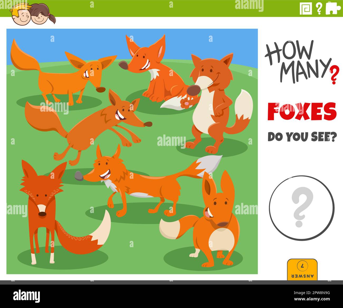 counting cartoon foxes animals educational game Stock Vector Image ...