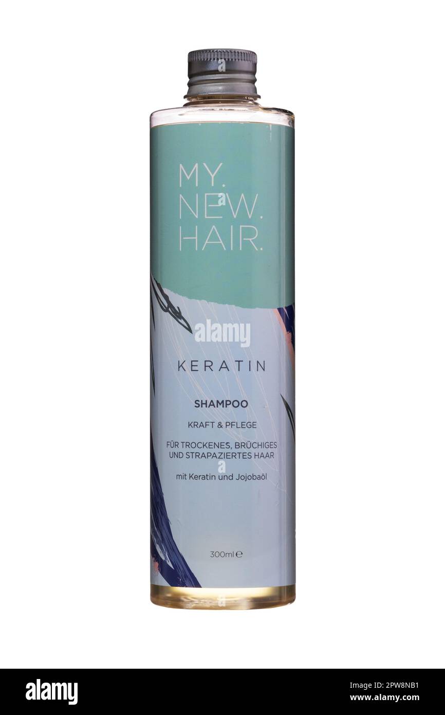 Photo of My New hair Kreatin shampoo bottle isolated on white Stock ...