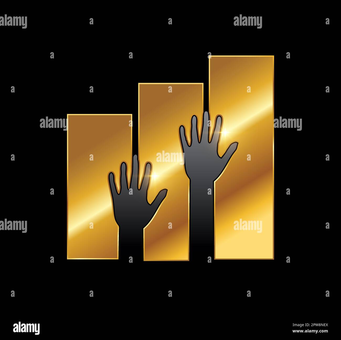 Golden Hand Up Logo Vector Icon Stock Vector Image & Art - Alamy