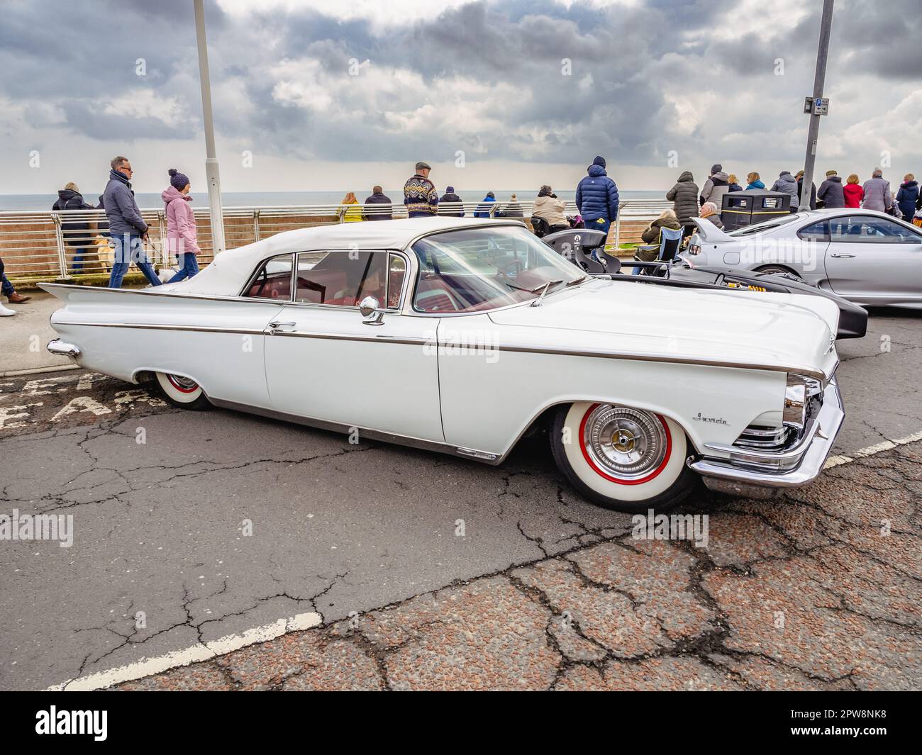 Classic car parade at Race the Waves event in Bridlington Stock Photo ...