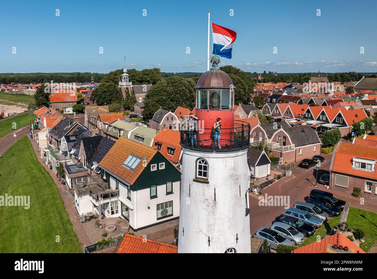 The Netherlands, Urk, Lighthouse of the fisher village, which was an ...