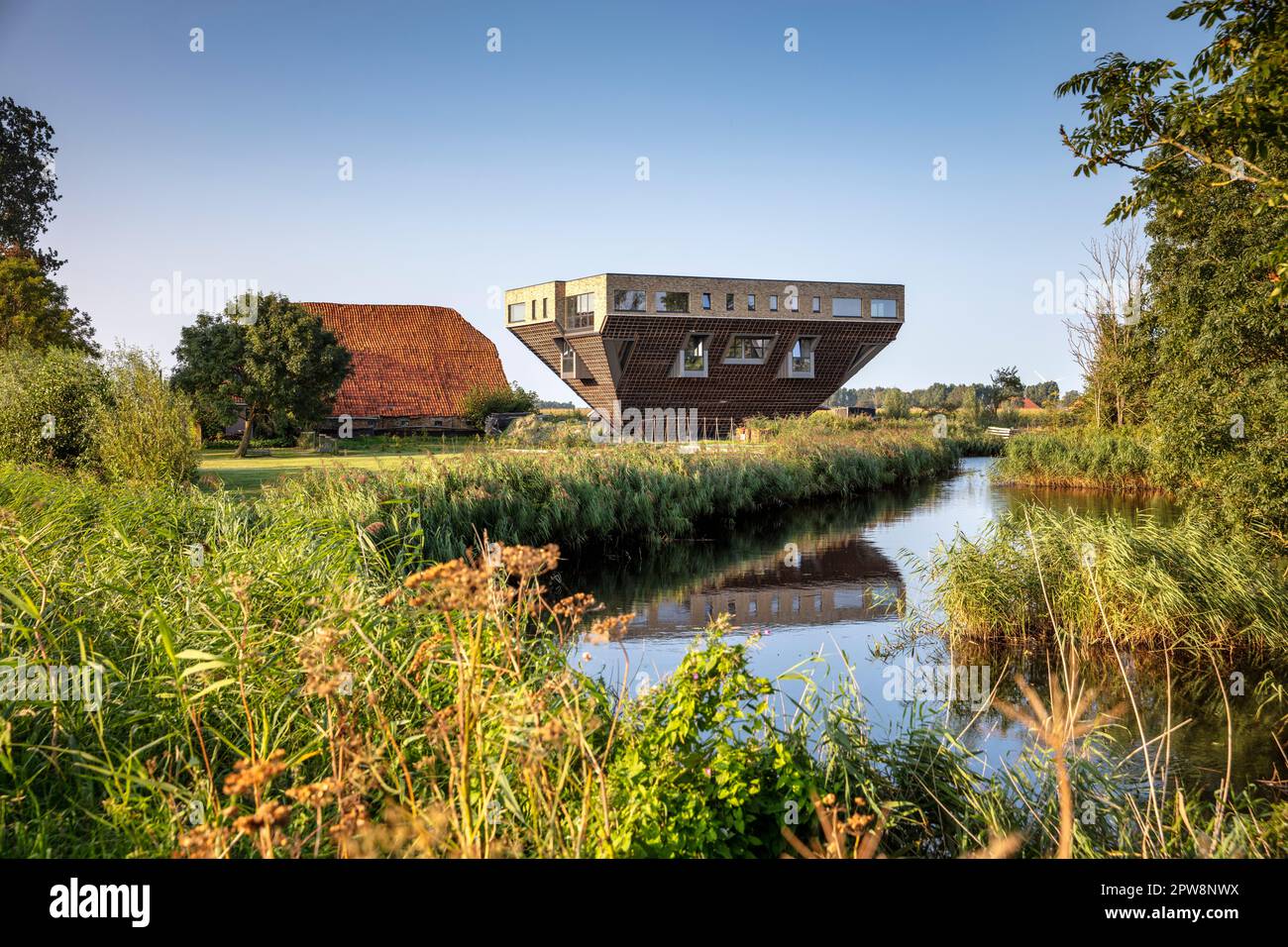 The Netherlands, Workum, Upside down farm. Project Lanskip. Lanskip was ...