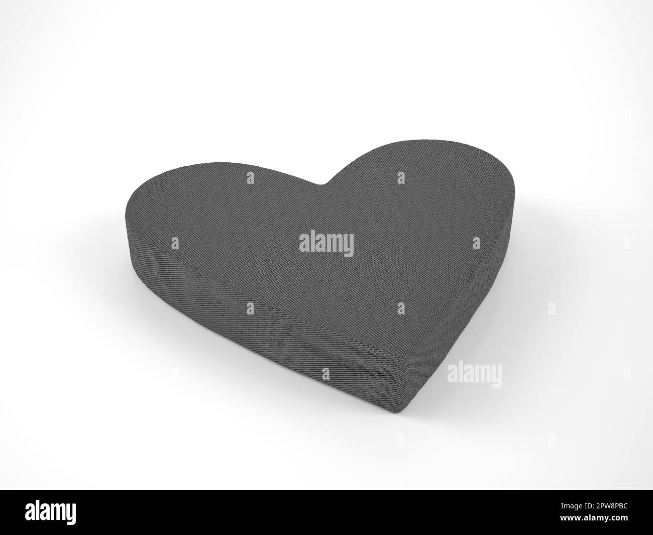 Knitted heart symbol on a white background. 3d illustration Stock Photo ...