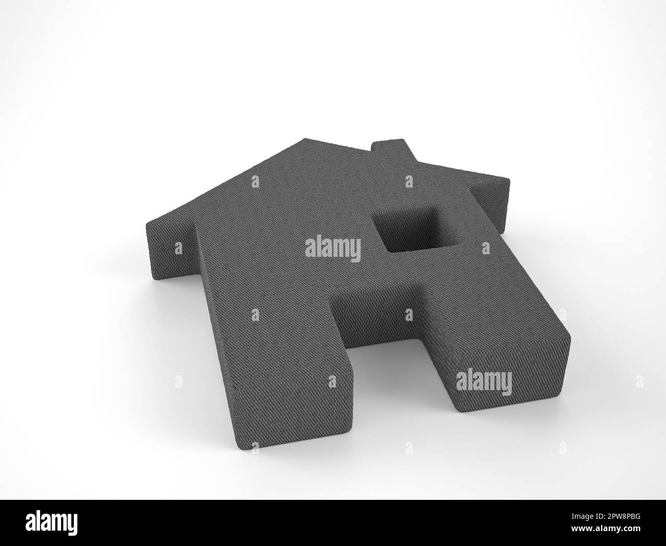 Knitted house symbol on a white background. 3d illustration Stock Photo ...