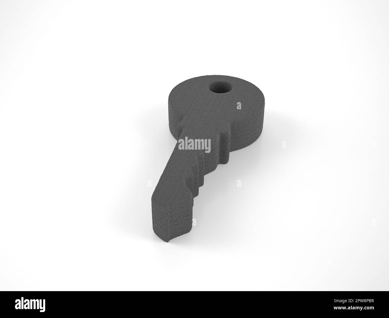 Knitted key symbol on a white background. 3d illustration Stock Photo ...
