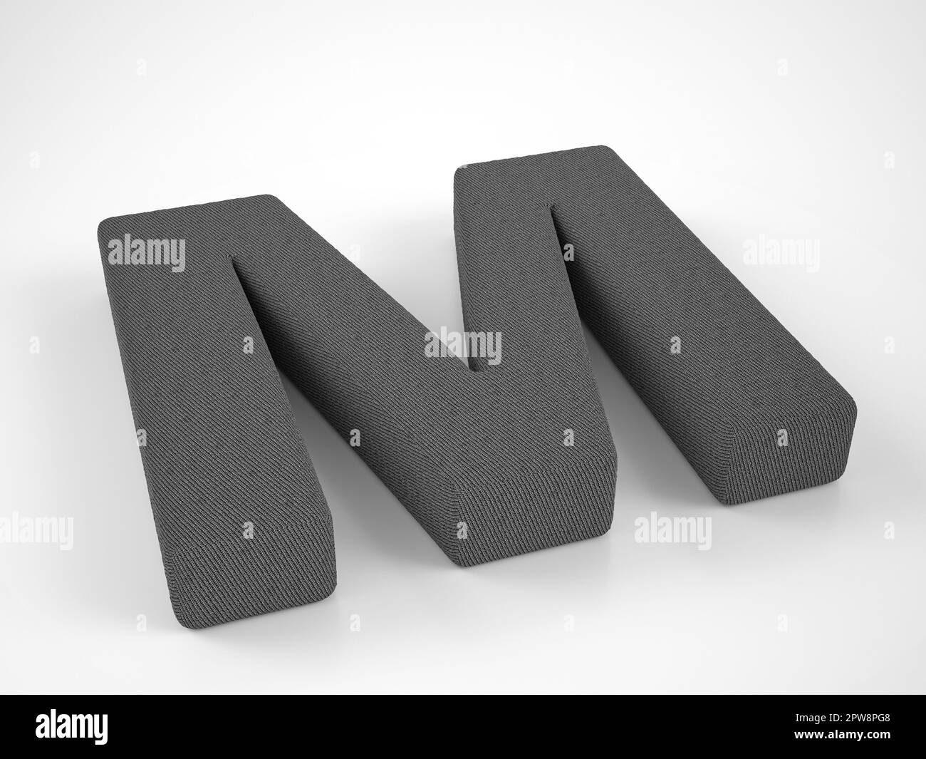 Knitted letter M on a white background. 3d illustration Stock Photo - Alamy