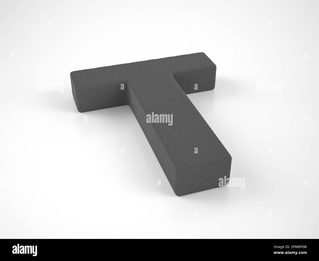 Knitted letter T on a white background. 3d illustration Stock Photo - Alamy