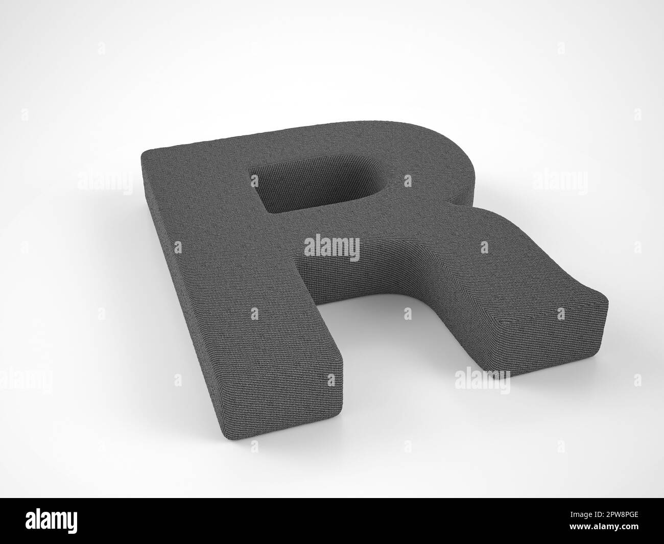 Knitted letter R on a white background. 3d illustration Stock Photo - Alamy