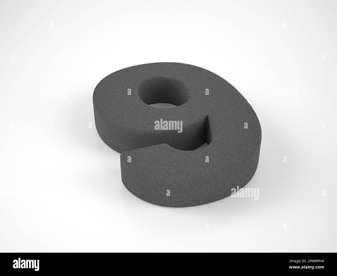 Knitted number nine on a white background. 3d illustration Stock Photo ...