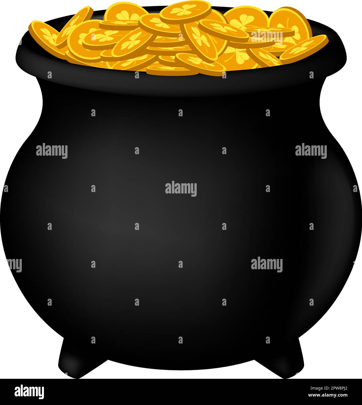 Black iron pot gold Stock Vector Images - Alamy