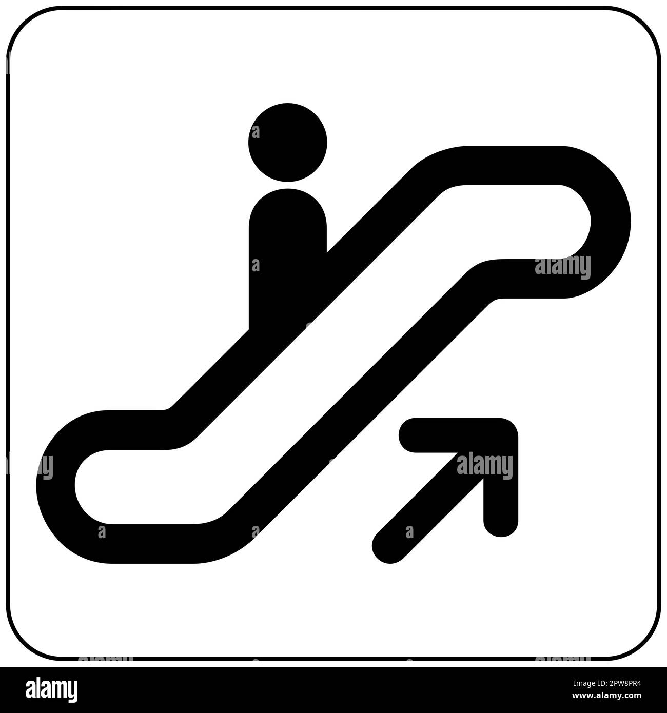 Department of Transportation up escalator pictogram Stock Photo - Alamy