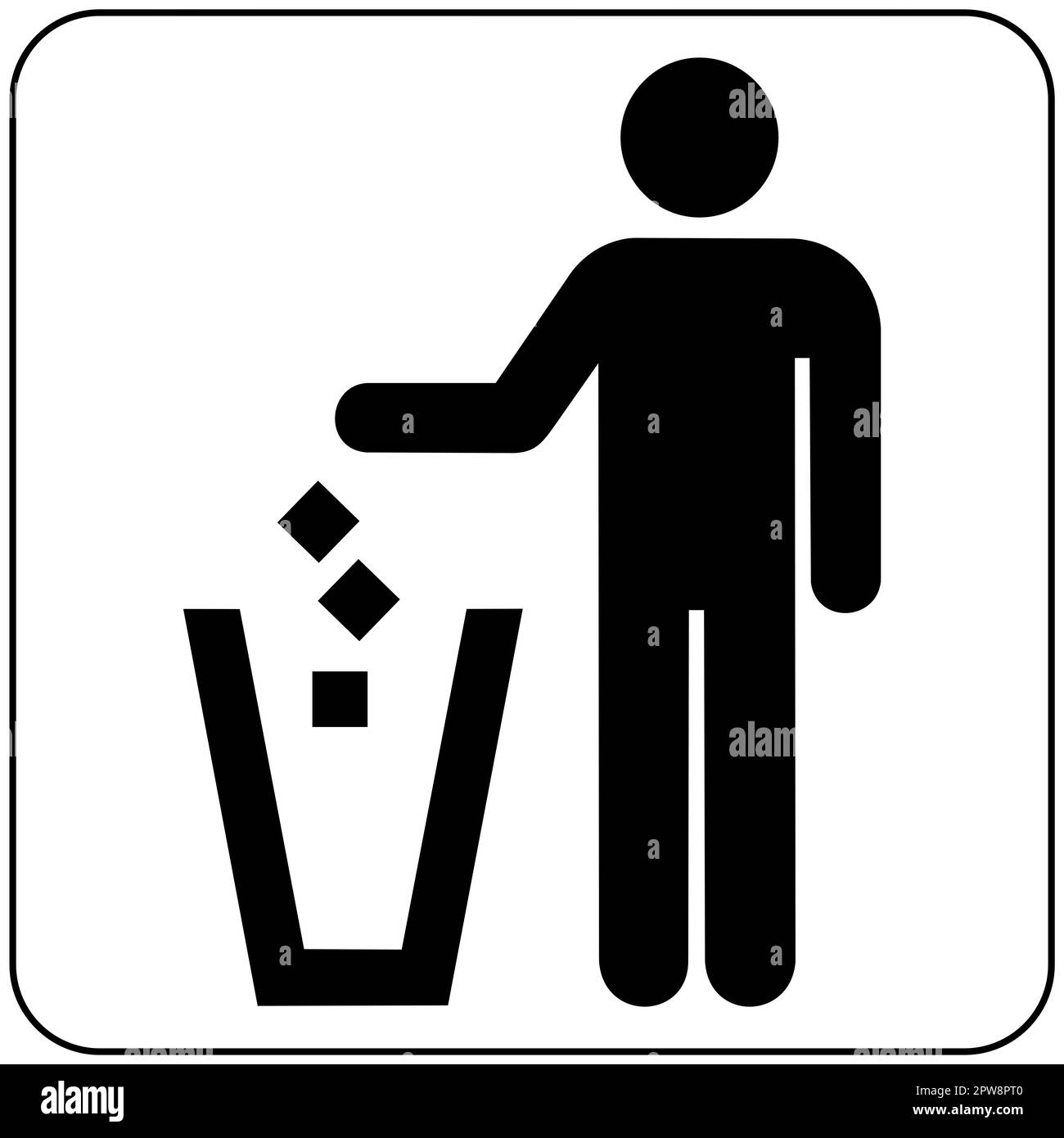 Department of Transportation litter disposal pictogram Stock Photo - Alamy