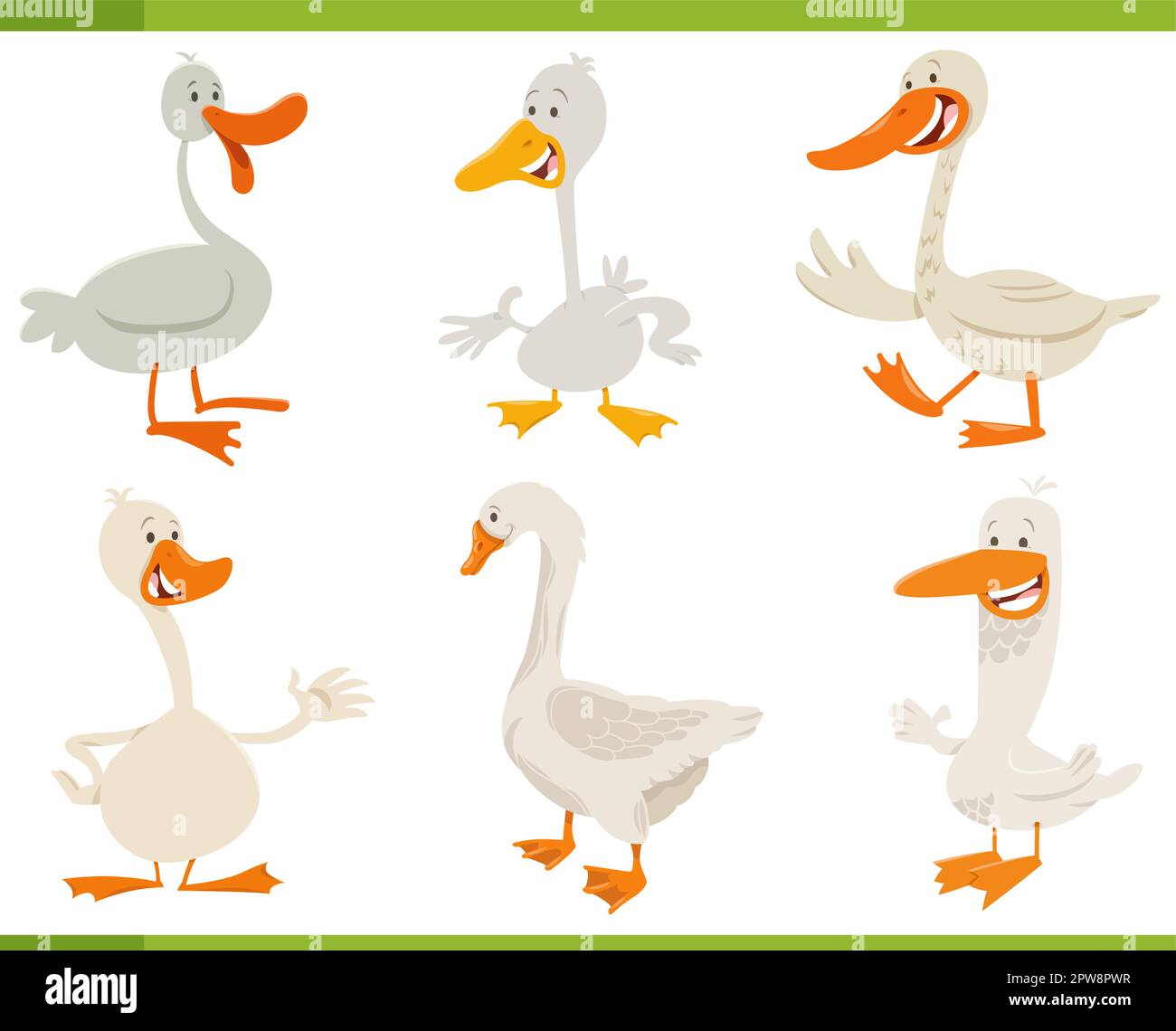 cartoon funny geese farm animal characters set Stock Vector Image & Art ...