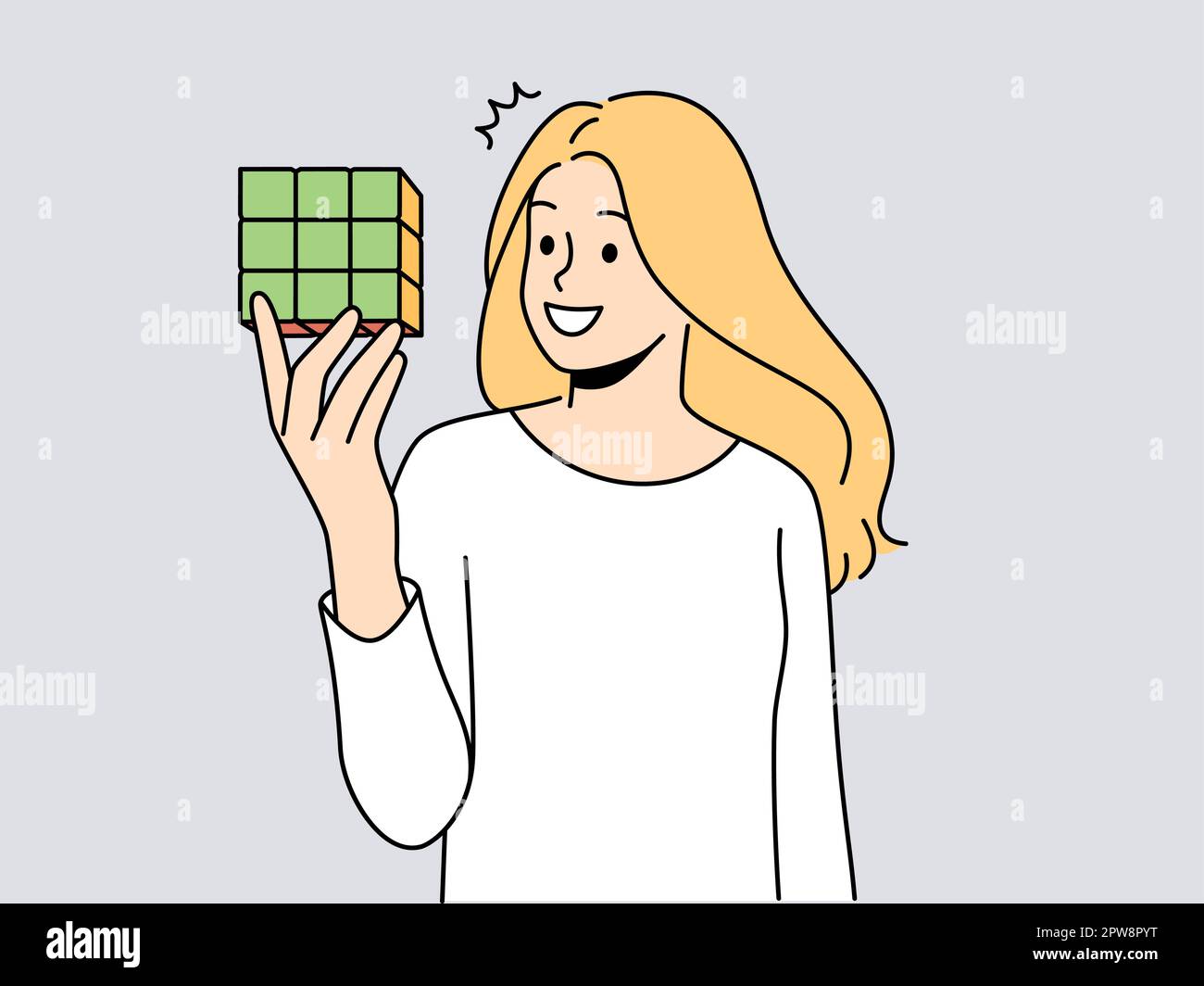 Rubik cube woman hi-res stock photography and images - Alamy