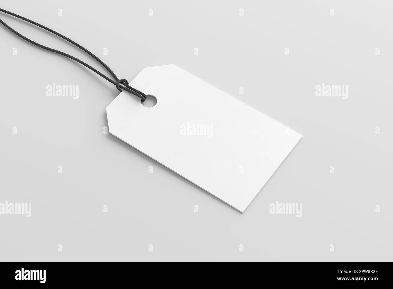 White tag mockup on white background. Side view Stock Photo - Alamy