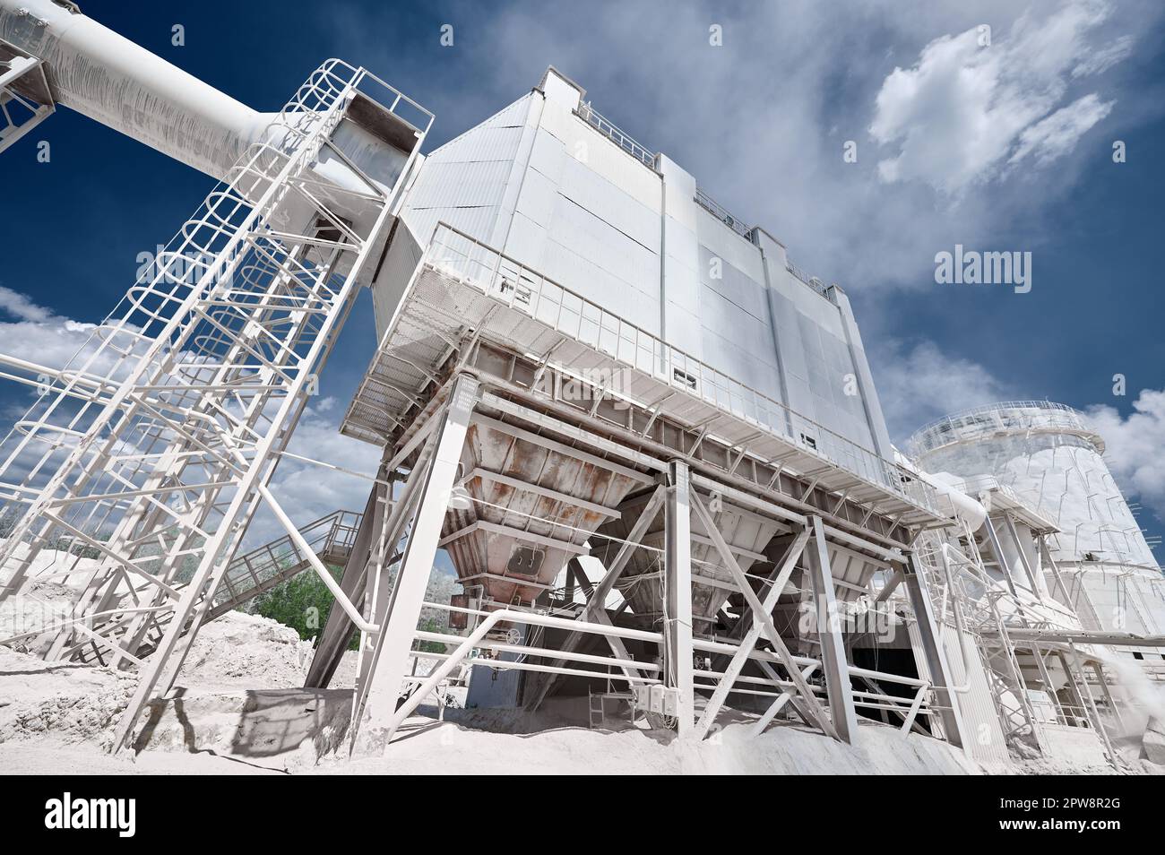 Dedusting equipment to clean furnace gases under blue sky Stock Photo ...