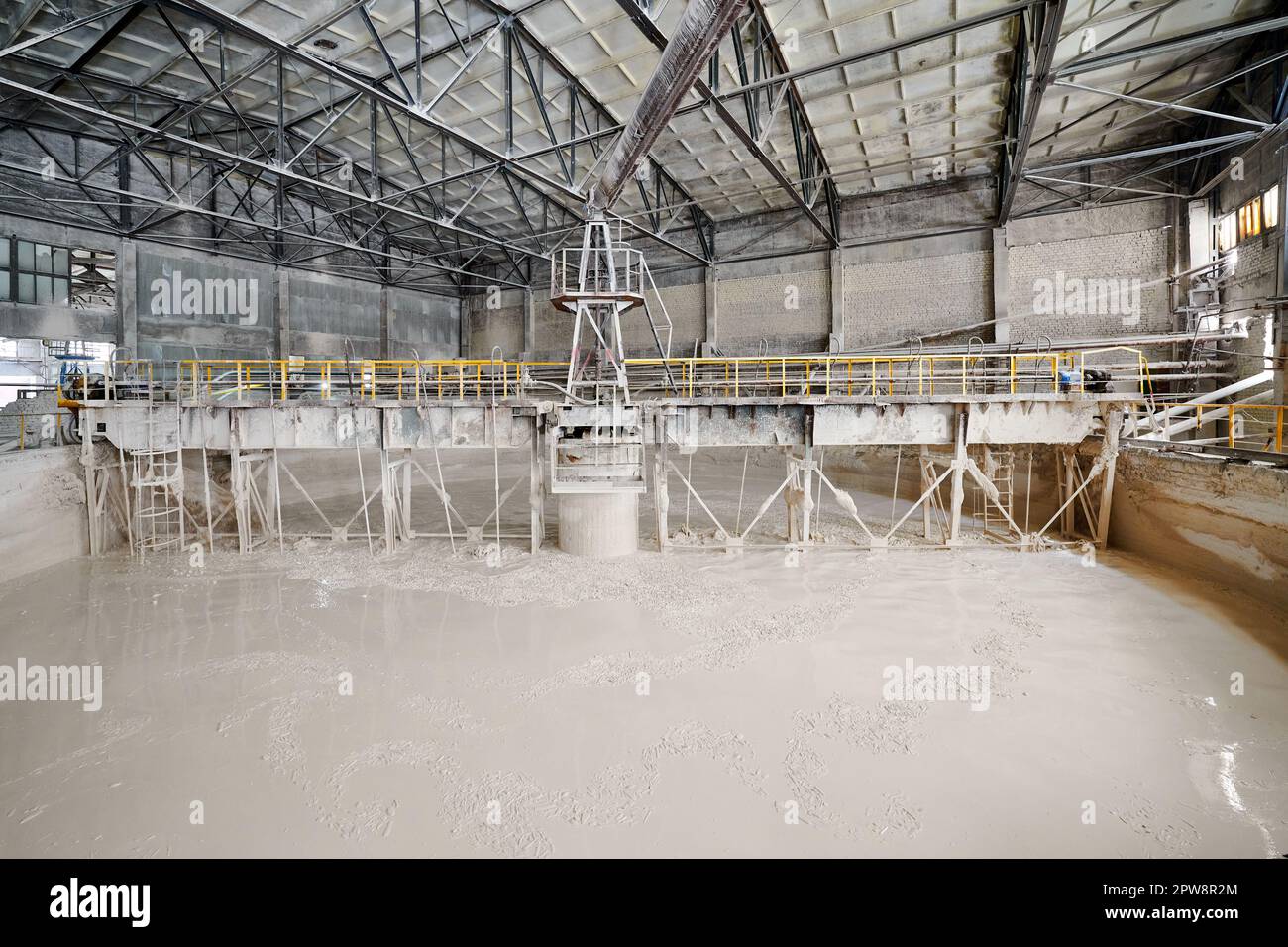 Sludge preparation pool for gas silica blocks at factory Stock Photo ...