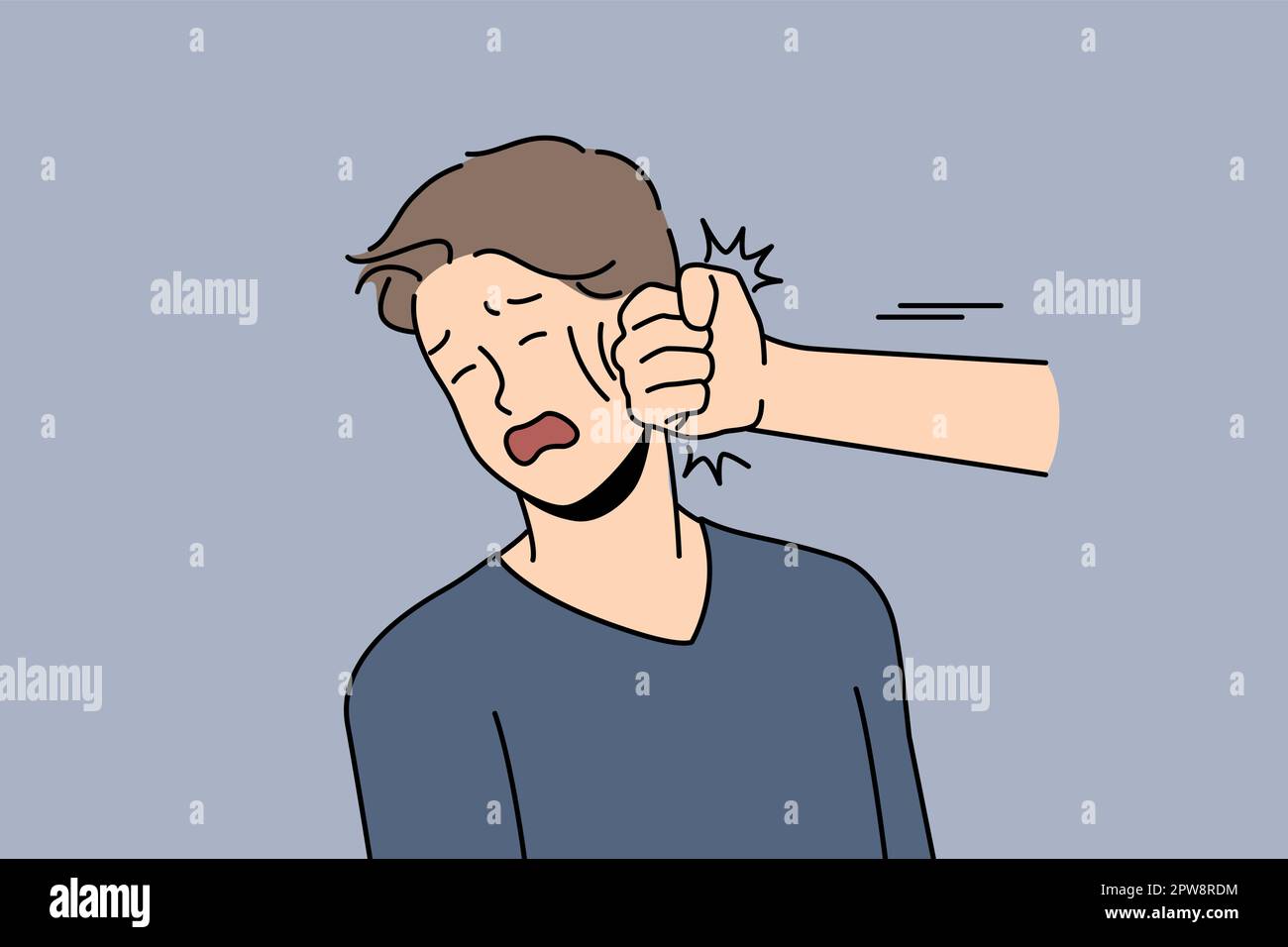 Cartoon man punching hi-res stock photography and images - Alamy