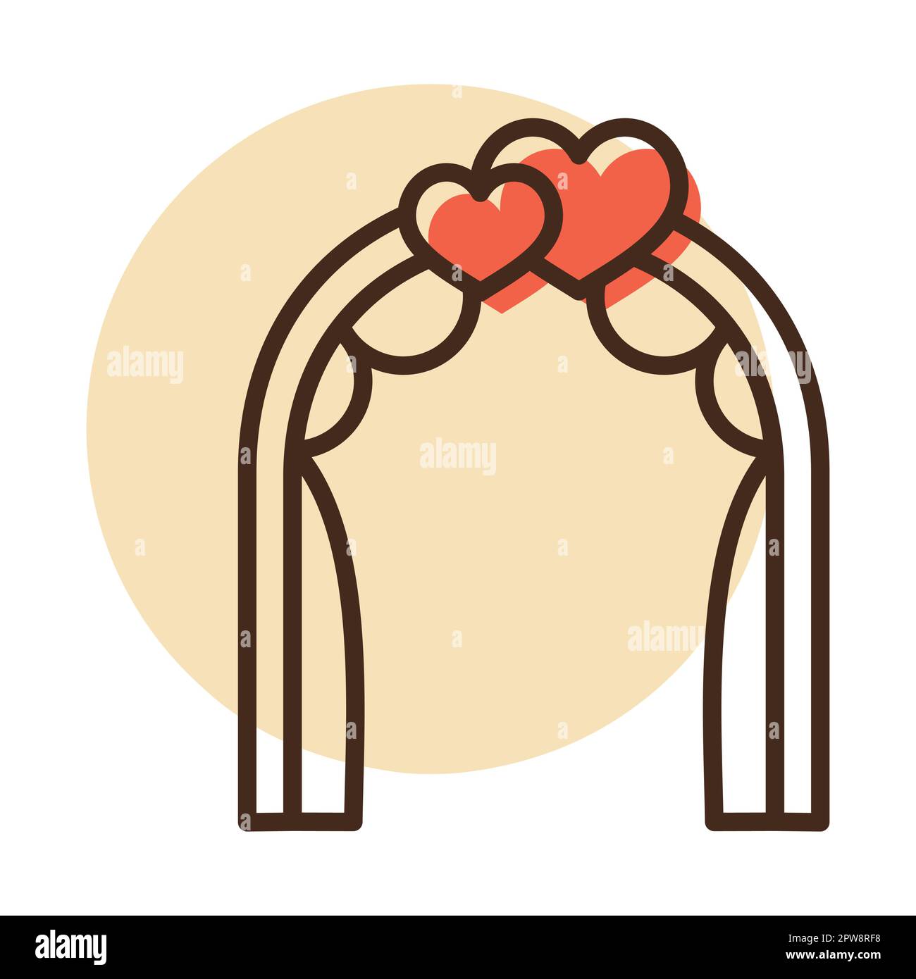Wedding arch with hearts isolated vector icon Stock Vector Image & Art ...