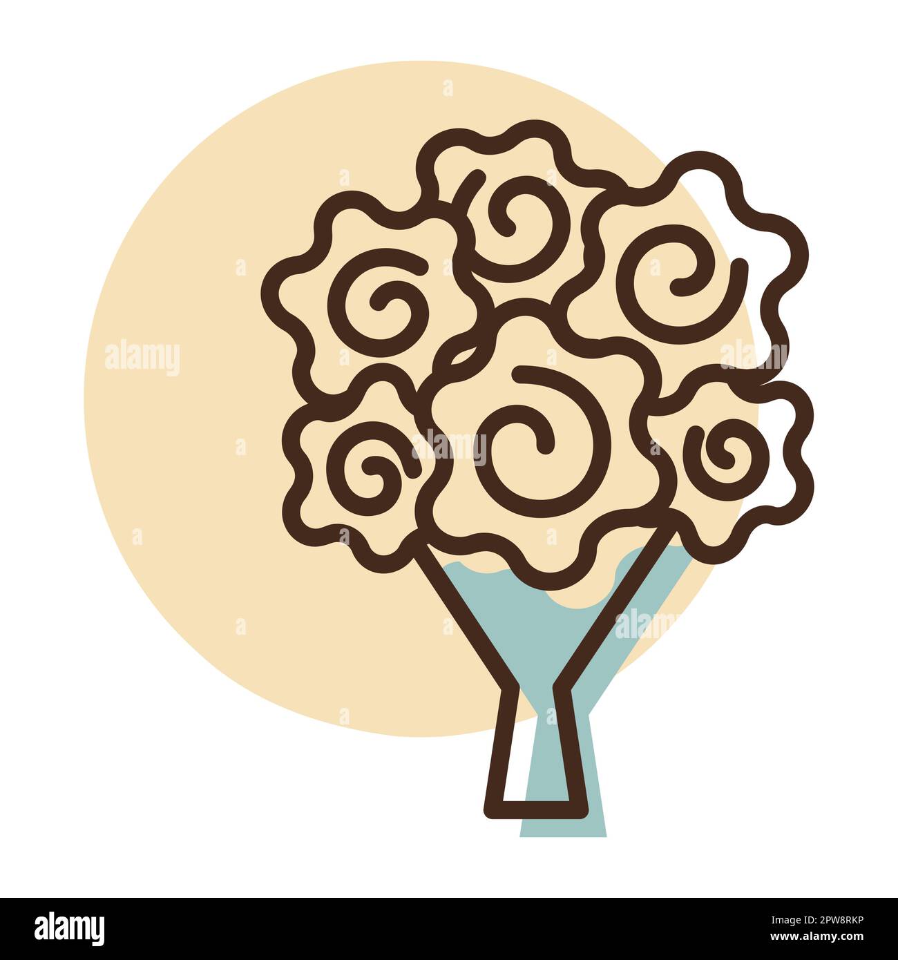Wedding flower bouquet isolated vector icon Stock Vector Image & Art ...