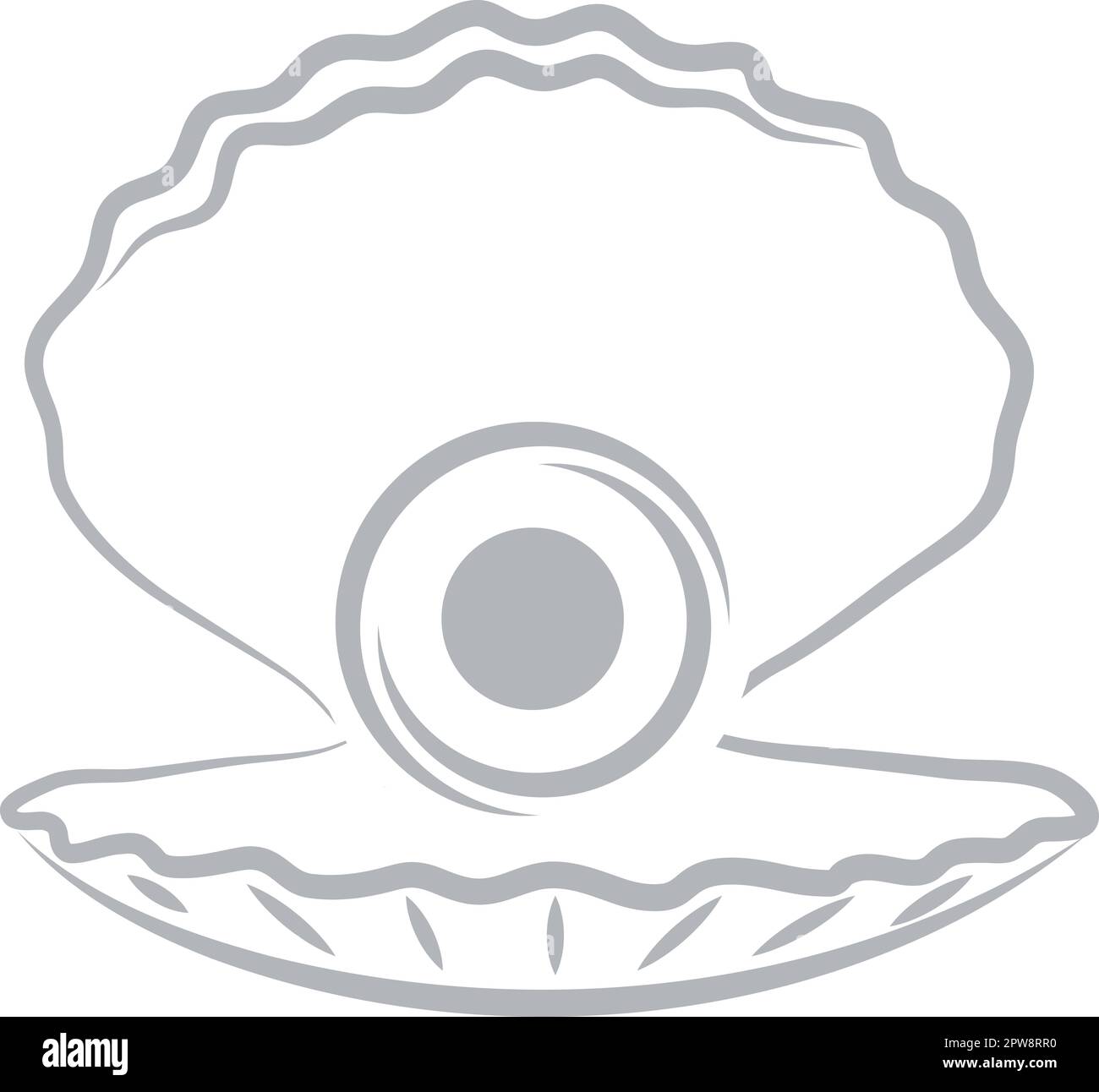 Open shell with pearls logo, shell logo, icon Stock Vector Image & Art ...