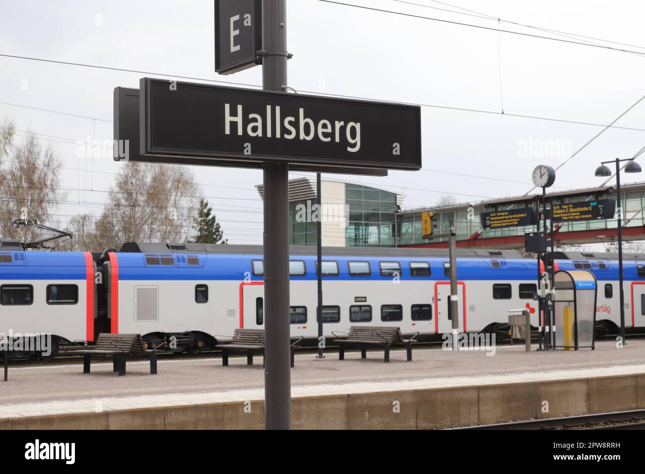 Hallsberg, Sweden - April 23, 2023: Close-up view of the Hallsberg ...