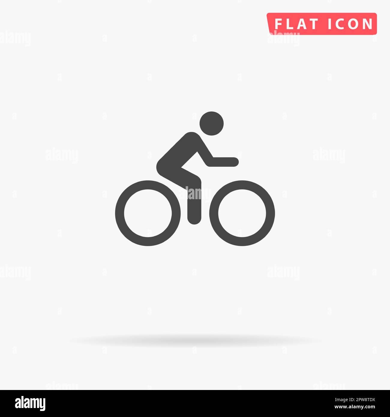 Cycling road. Simple flat black symbol with shadow on white background ...