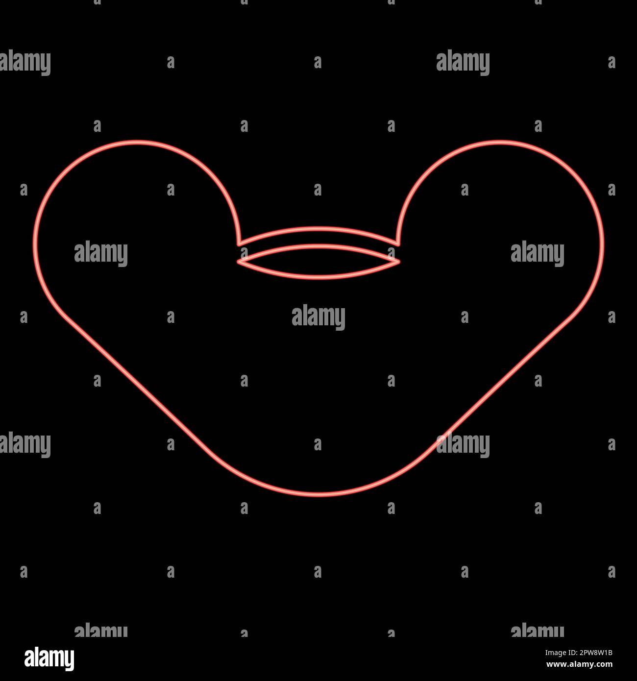 Neon female screw hand tightening Wing nuts butterfly red color vector ...