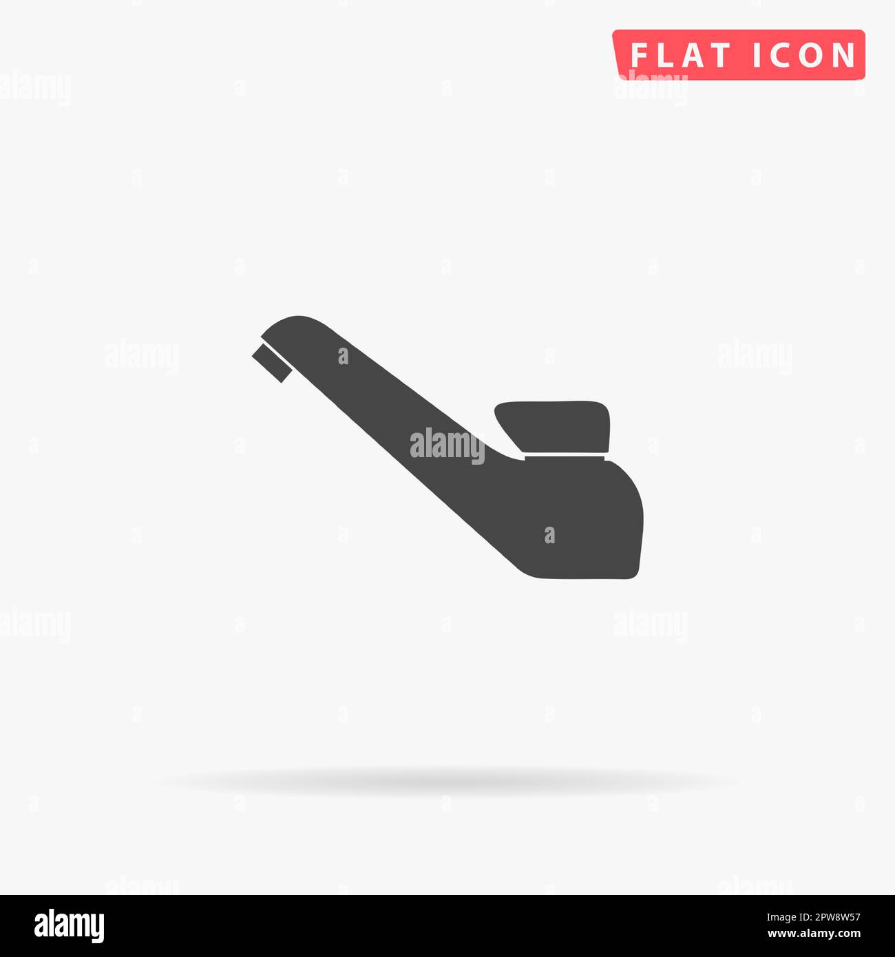 Drinking faucet. Simple flat black symbol with shadow on white ...