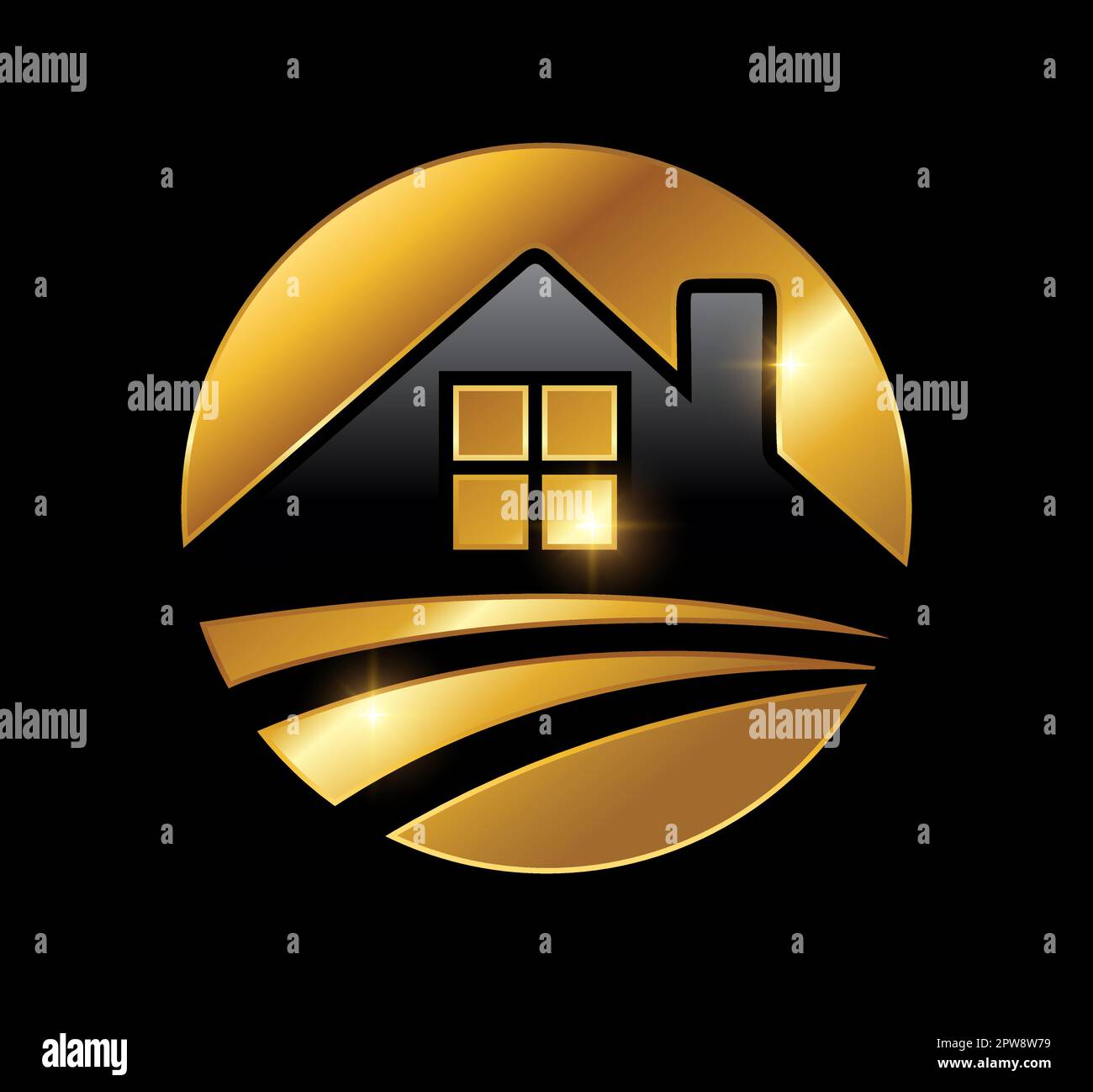 Golden House Hut Logo Vector Icon Stock Vector Image & Art - Alamy