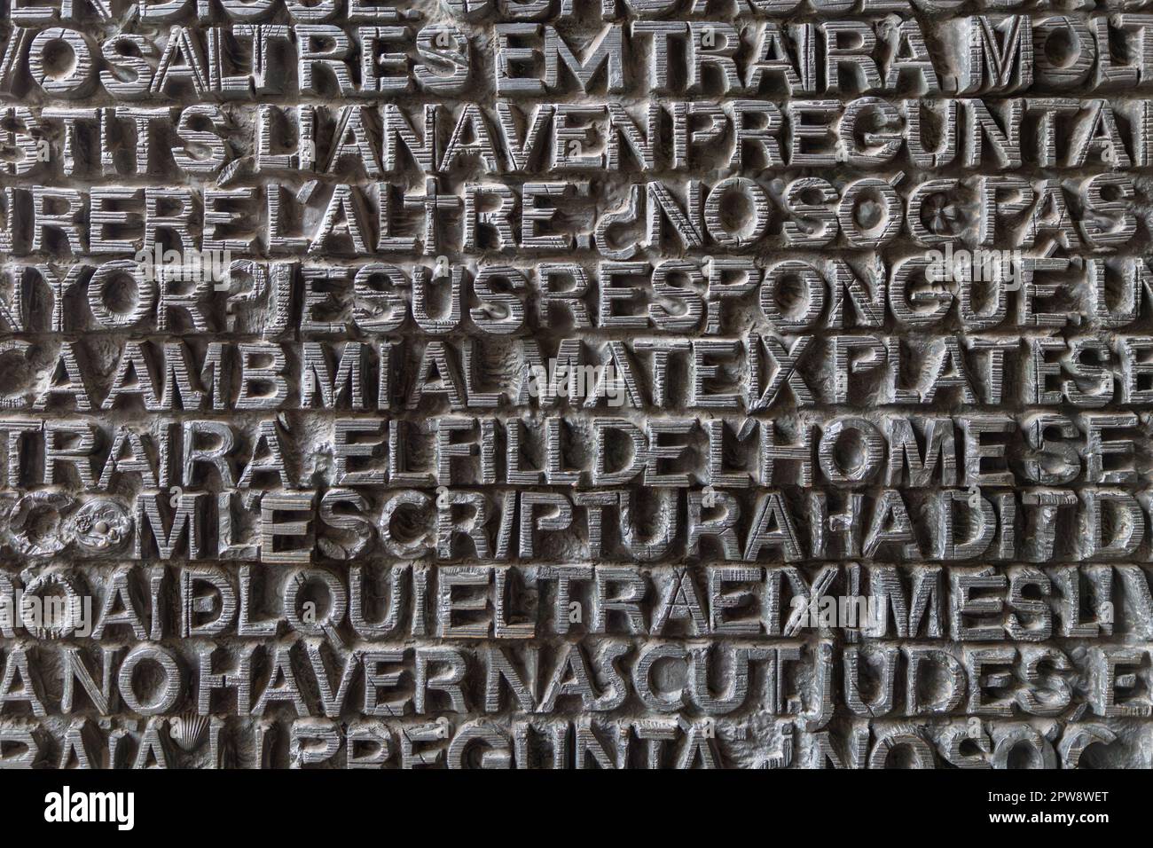 metallic ancient latin letters background texture (illegible ...