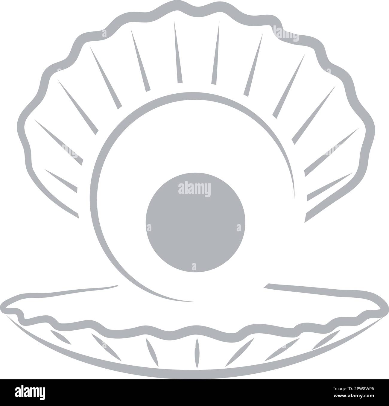 Open shell with pearls logo, shell logo, icon Stock Vector Image & Art ...