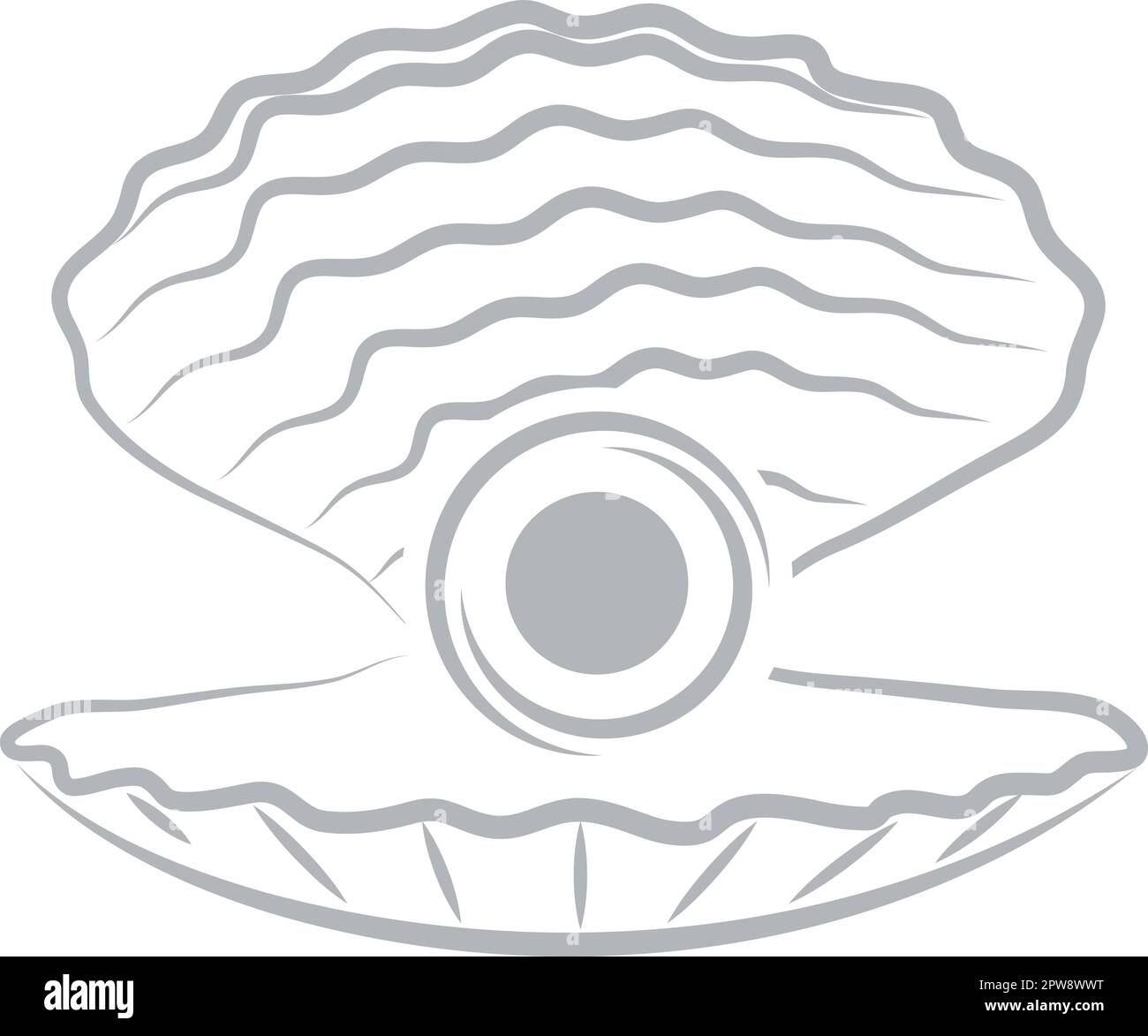 Open shell with pearls logo, shell logo, icon Stock Vector Image & Art ...