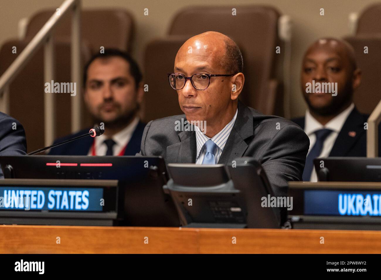 New York, USA. 28th Apr, 2023. Ambassador Robert Wood of the United ...