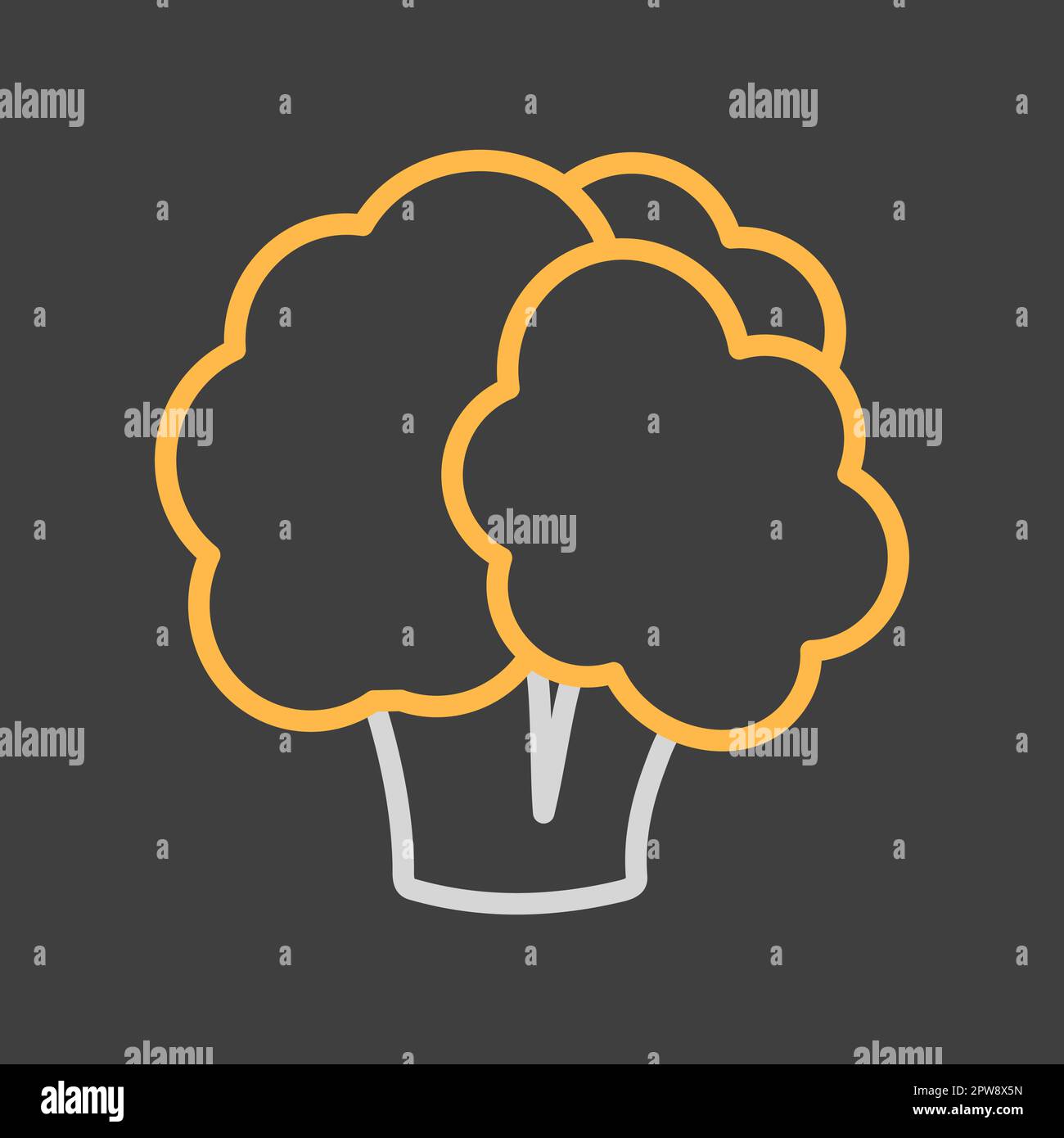 Cauliflower isolated vector icon. Vegetable sign Stock Vector Image ...